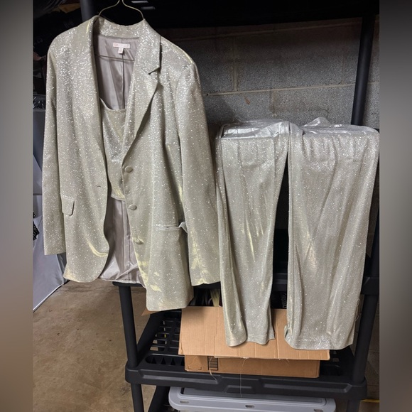 Gianni Bini | Jackets & Coats | Gianni Bini Shimmering Silver Blazer ...